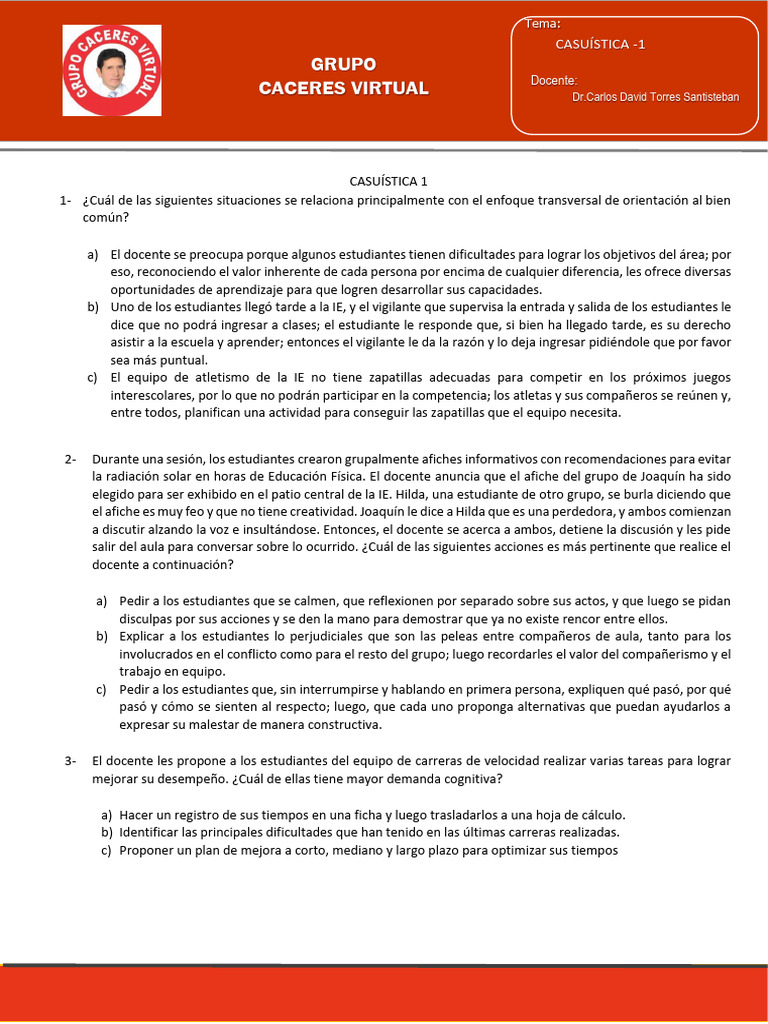 Casuistica 1 Conocimientos Pedagogicos | PDF | Internet | Maestros