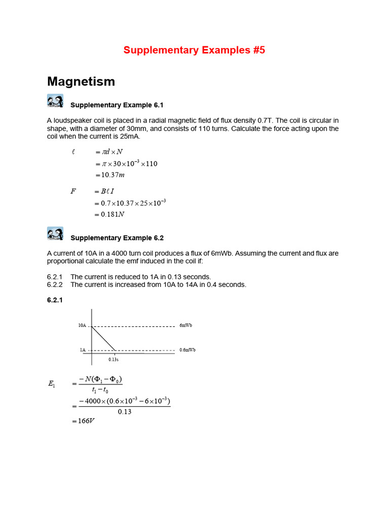Supplementary Examples #5 | PDF | Inductance | Inductor