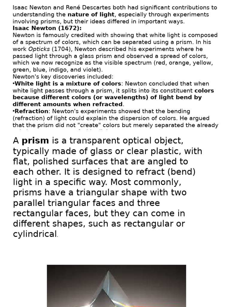 Newton vs. Descartes on Light and Color | PDF | Emission Spectrum ...