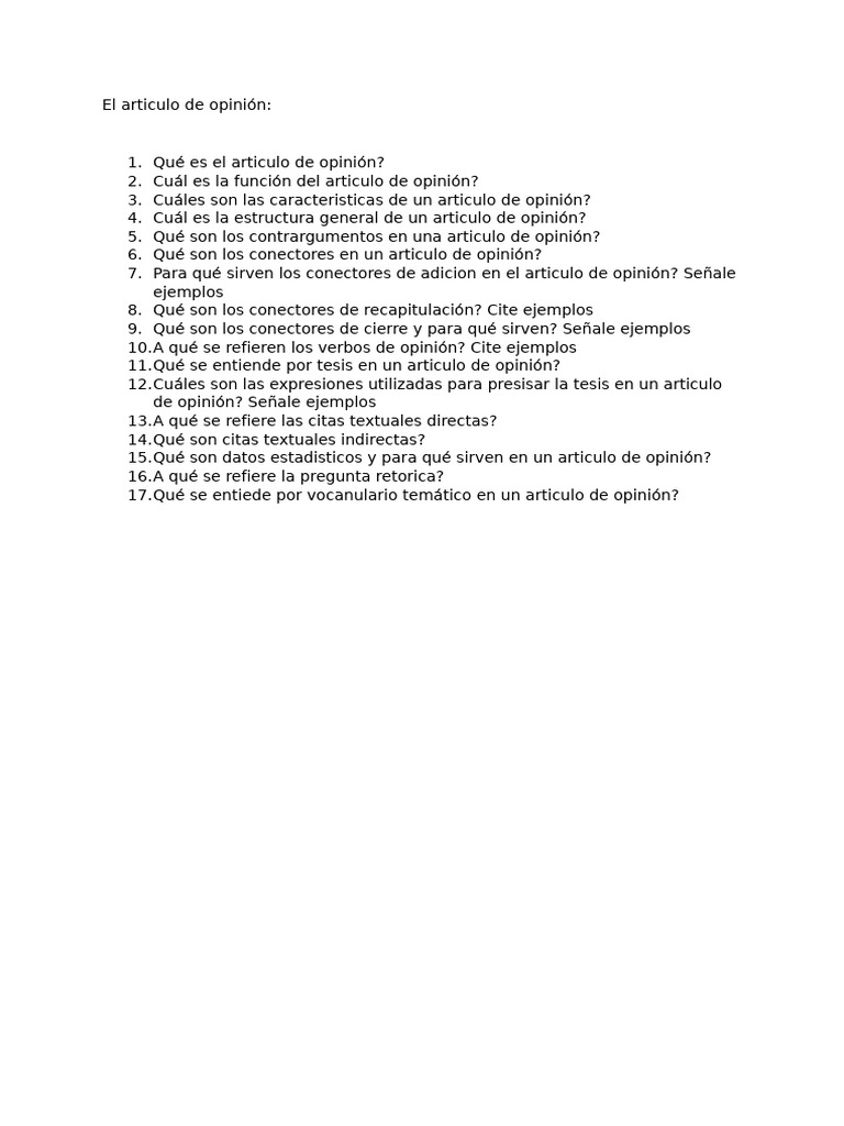 Guía Completa del Artículo de Opinión | PDF