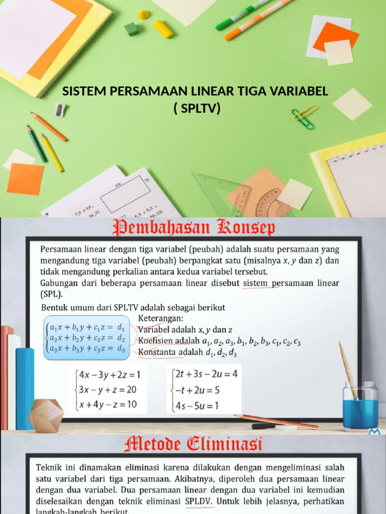 4 Persamaan Linear Tiga Variabel (PLTV) | PDF