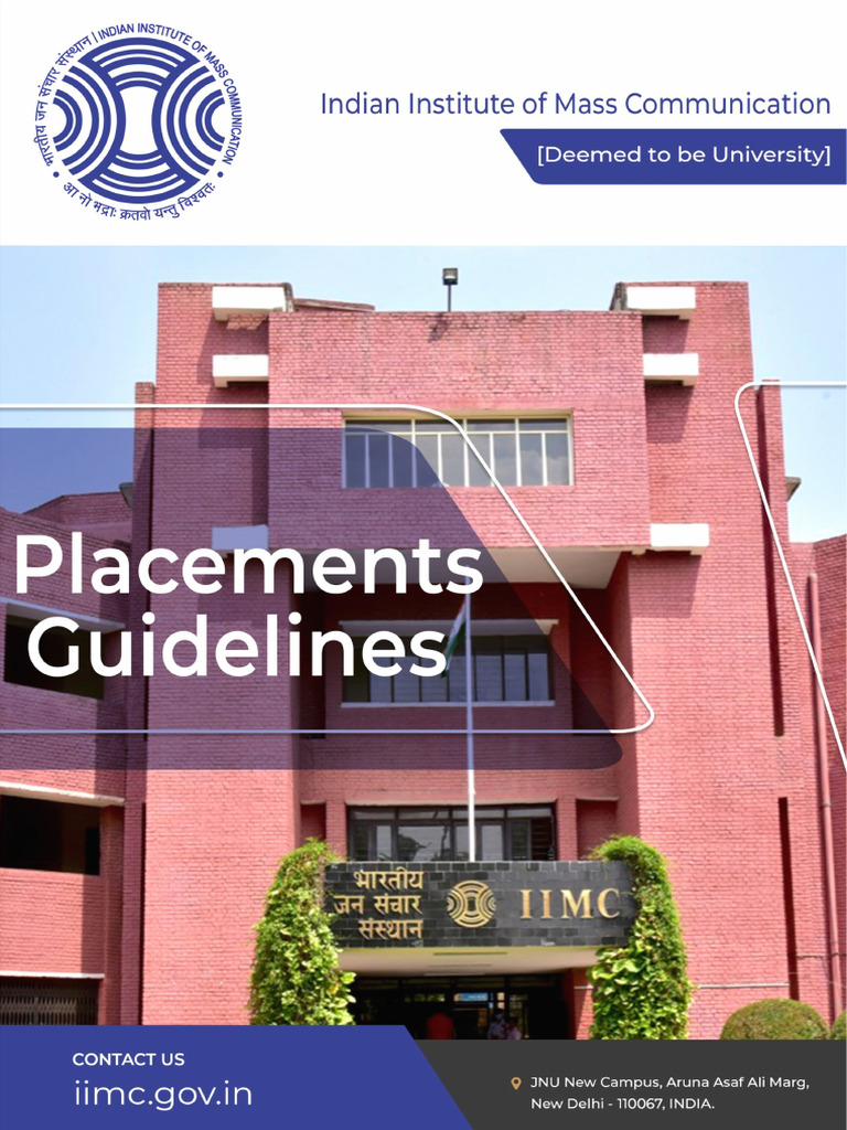 IIMC Delhi Placement Guidelines 2024-25 | PDF