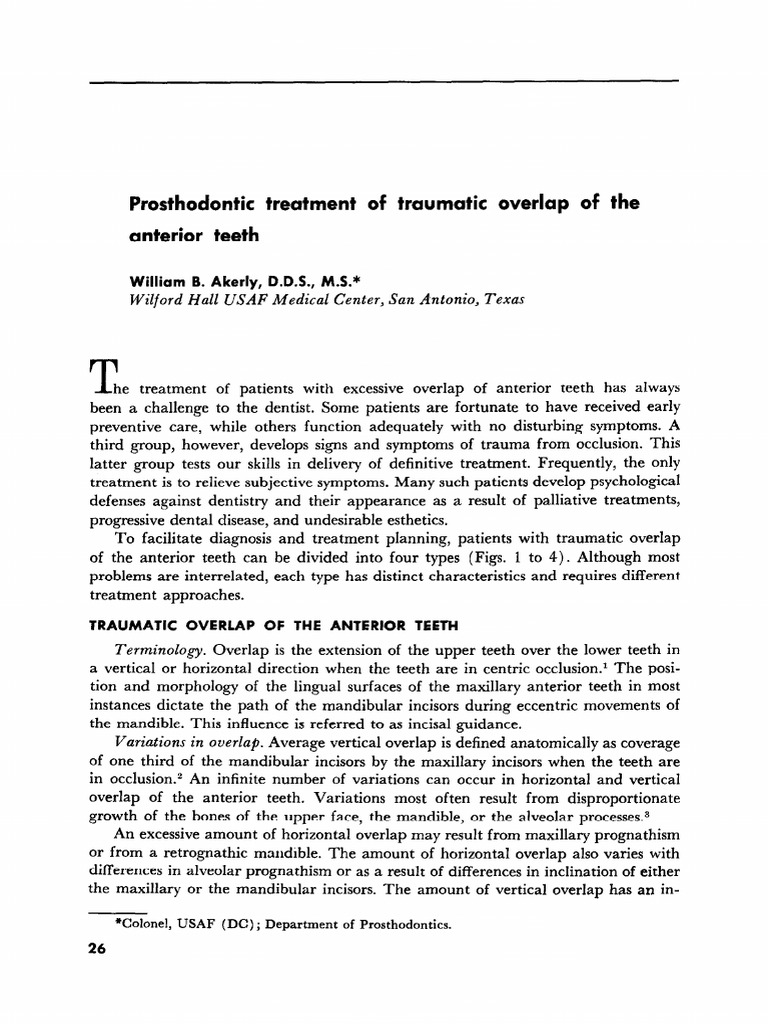 01_akerly_taumatic ob_JPD1977 | PDF | Dentistry Branches | Medical ...