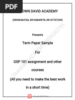 Term Paper Sample | PDF