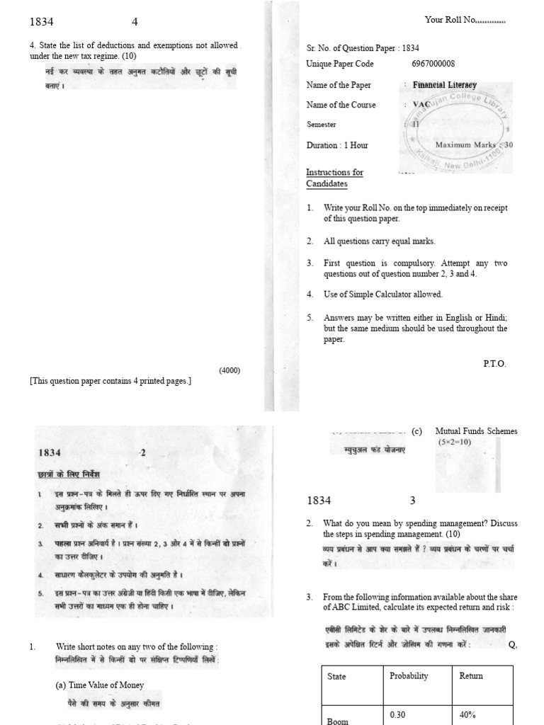 VAC Financial Literacy Semester 2nd | PDF | Payments | Government Finances