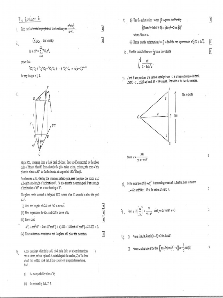 Year 12 Ext 1 Revision 6 | PDF