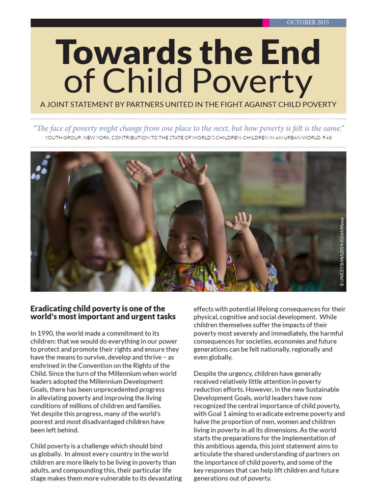 Towards The End of Child Poverty Joint Statement by Global ...