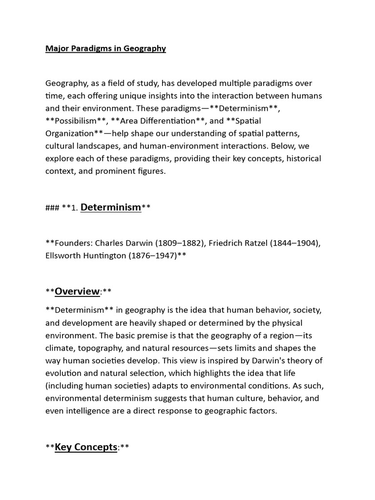 Geography's Determinism and Possibilism | PDF | Geography | Landscape