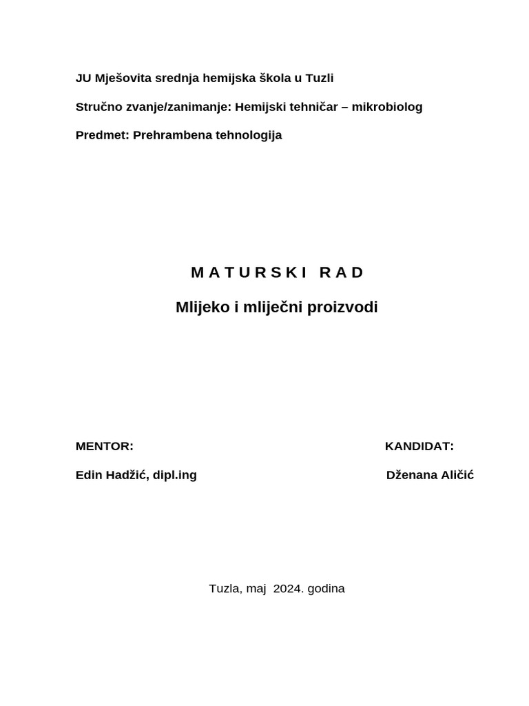 Maturski Rad - Dženana | PDF