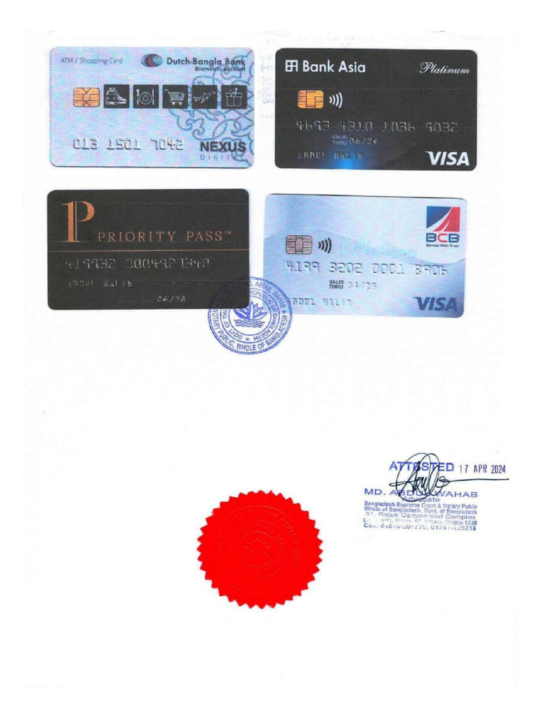 Credit Card Documents of Abdul Halim | PDF