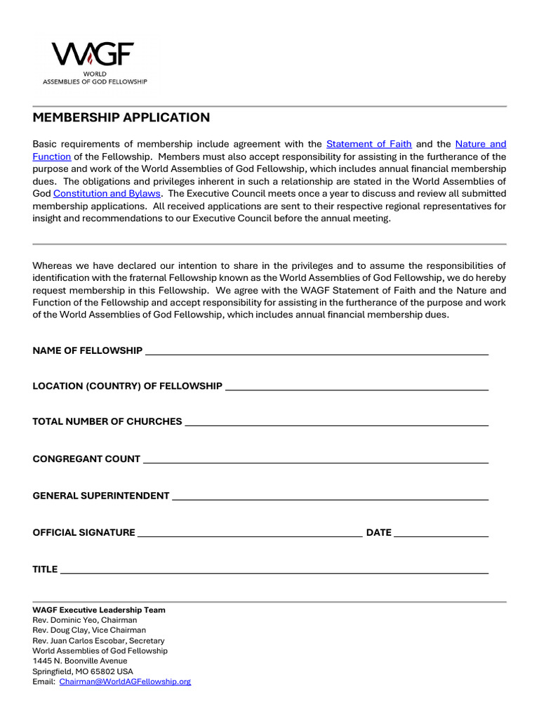 WAGF Membership Application Guidelines | PDF