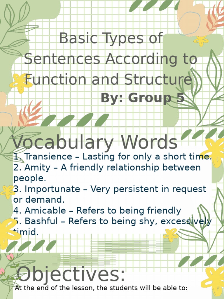 Basic Types of Sentences Group 5 - 20250309 - 225716 - 0000 | PDF ...
