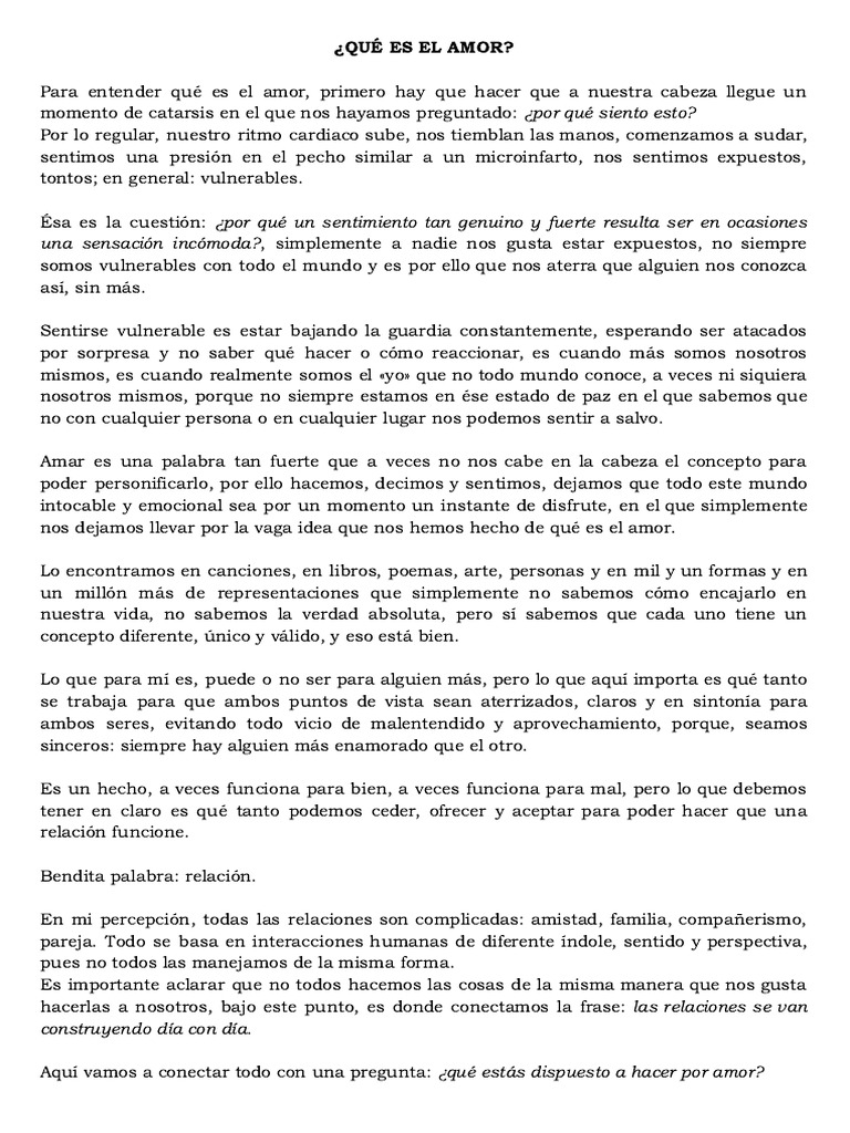 Entendiendo el Amor y las Relaciones | PDF | Amor