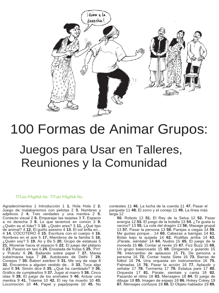 100 Formas de Animar Grupos en Talleres Psicoeducativos | PDF