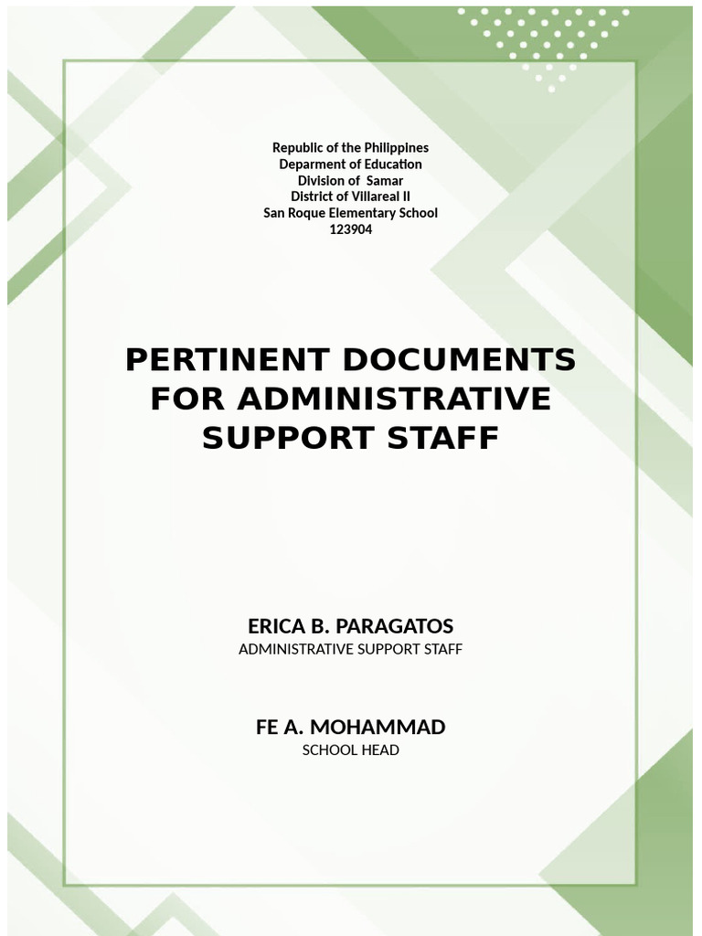 Administrative Support Documents - San Roque | PDF