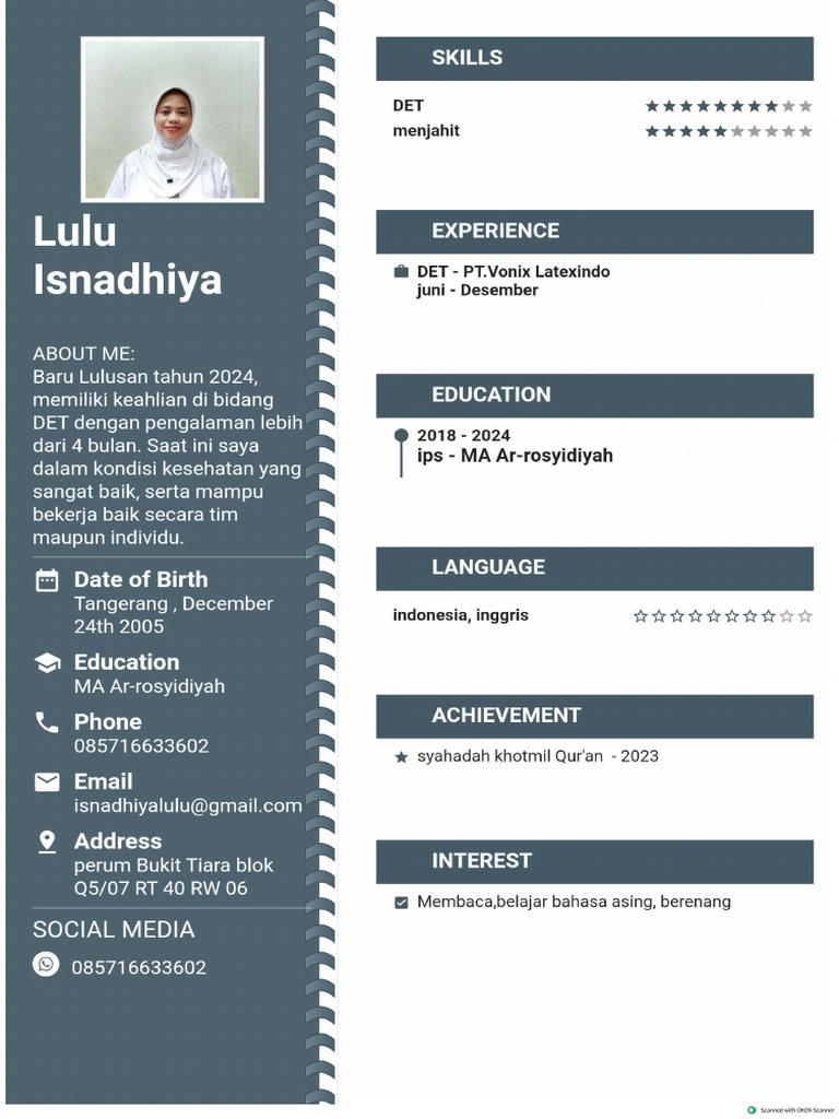 CV Berkas Data Diri | PDF