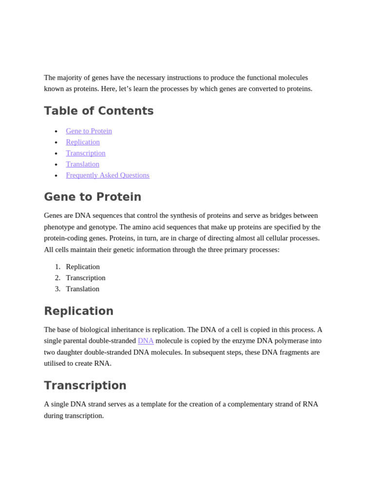 Gene_to_Protein___Transcription_and_translation (1) | PDF | Translation ...