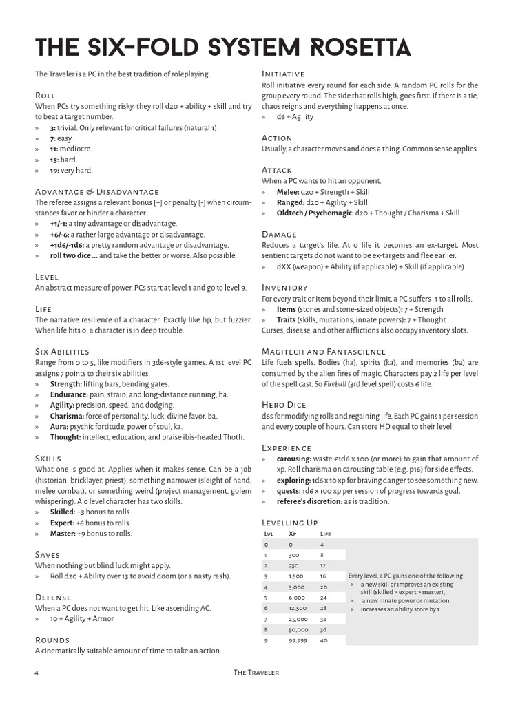 UVG 2E v0.32 - 6FoldRosetta - SEACAT | PDF | Gaming | Tabletop Games