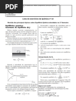Exercícios de Constante de Equilíbrio (KC e KP) | PDF