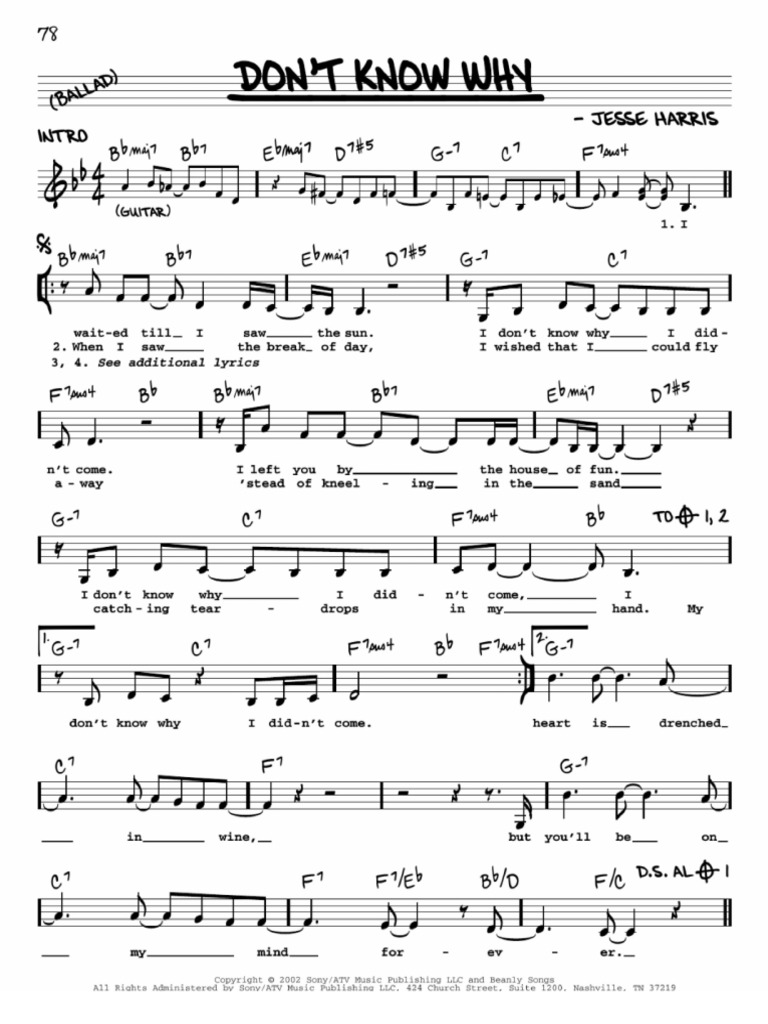 DON'T KNOW WHY | PDF