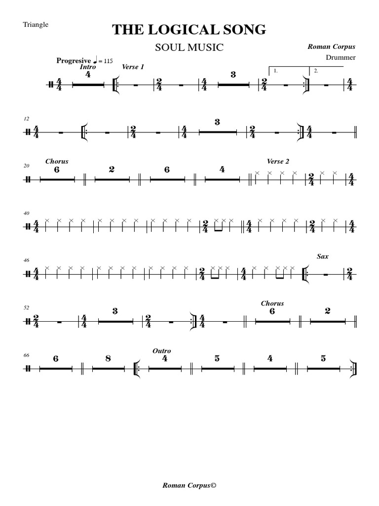 The Logical Song - Drumsx - Triangle | PDF | Musical Forms | Songs