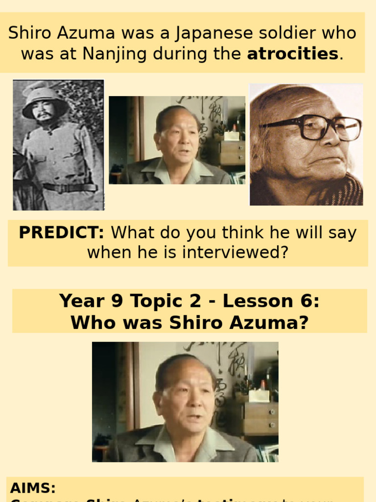 Year 9 Topic 2 - Lesson 6 and 7 - Nanjing ARE | PDF | Witness