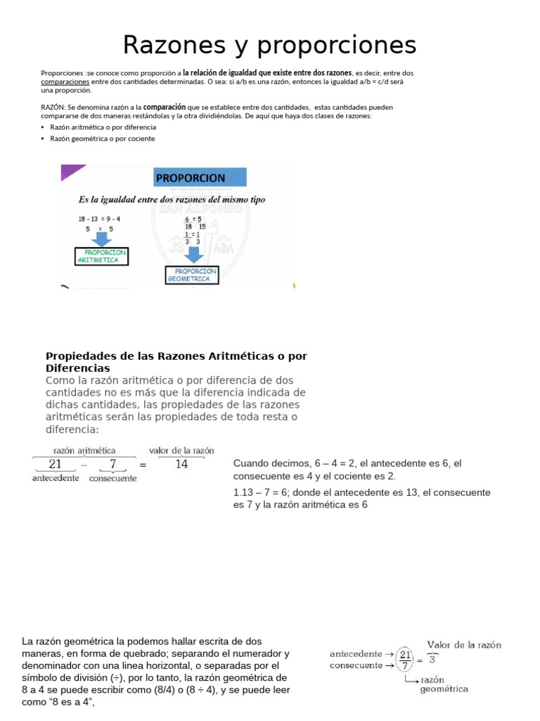Razones y Proporciones | PDF