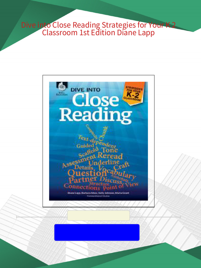 Dive Into Close Reading Strategies For Your K 2 Classroom 1st Edition ...
