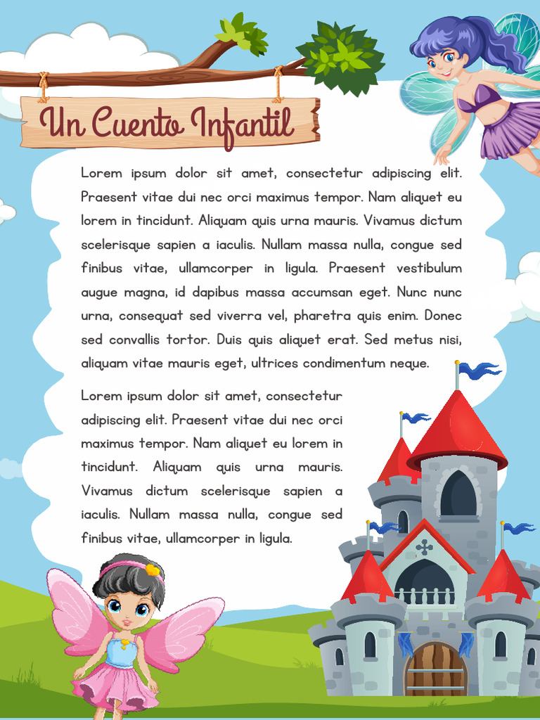 Documento A4 Página de Cuento para Niños Bonito Infantil Colorido PDF | PDF