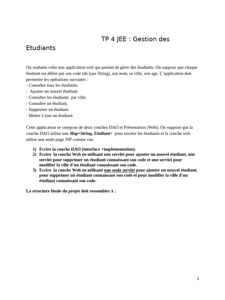 TP 4 Dao Gestion des etudiants | PDF