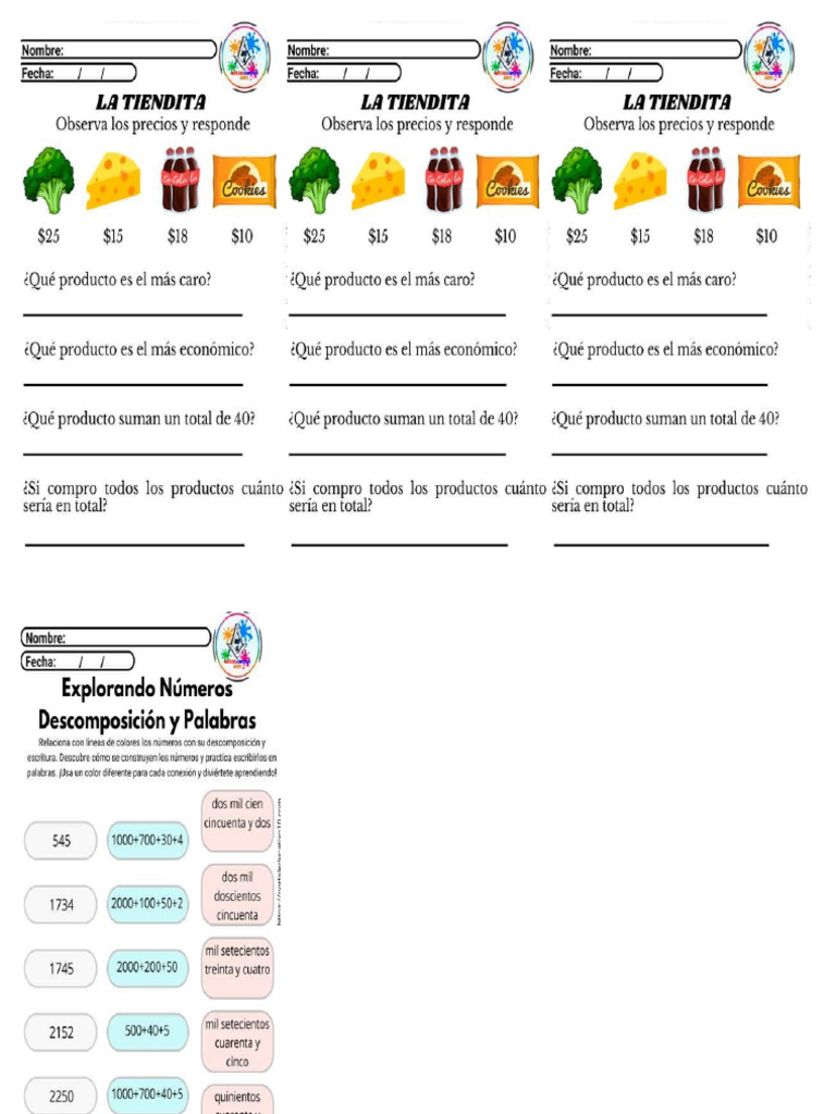 Fichas Grupo El Profe | PDF