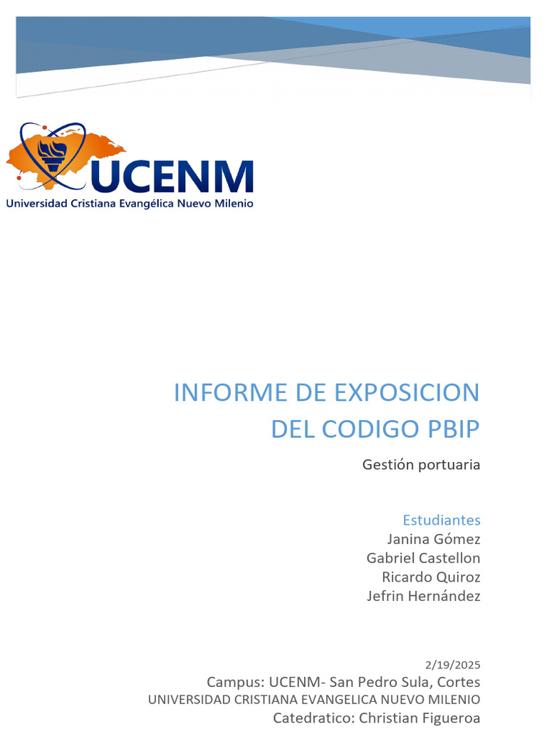 informe sobre la el codigo pbip en instalaciones portuarias | PDF | La ...