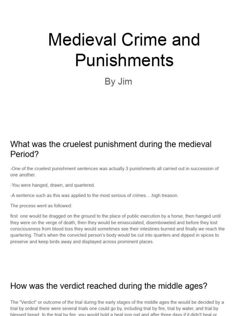 Medieval Crime and Punishments | PDF | Crimes | Crime & Violence