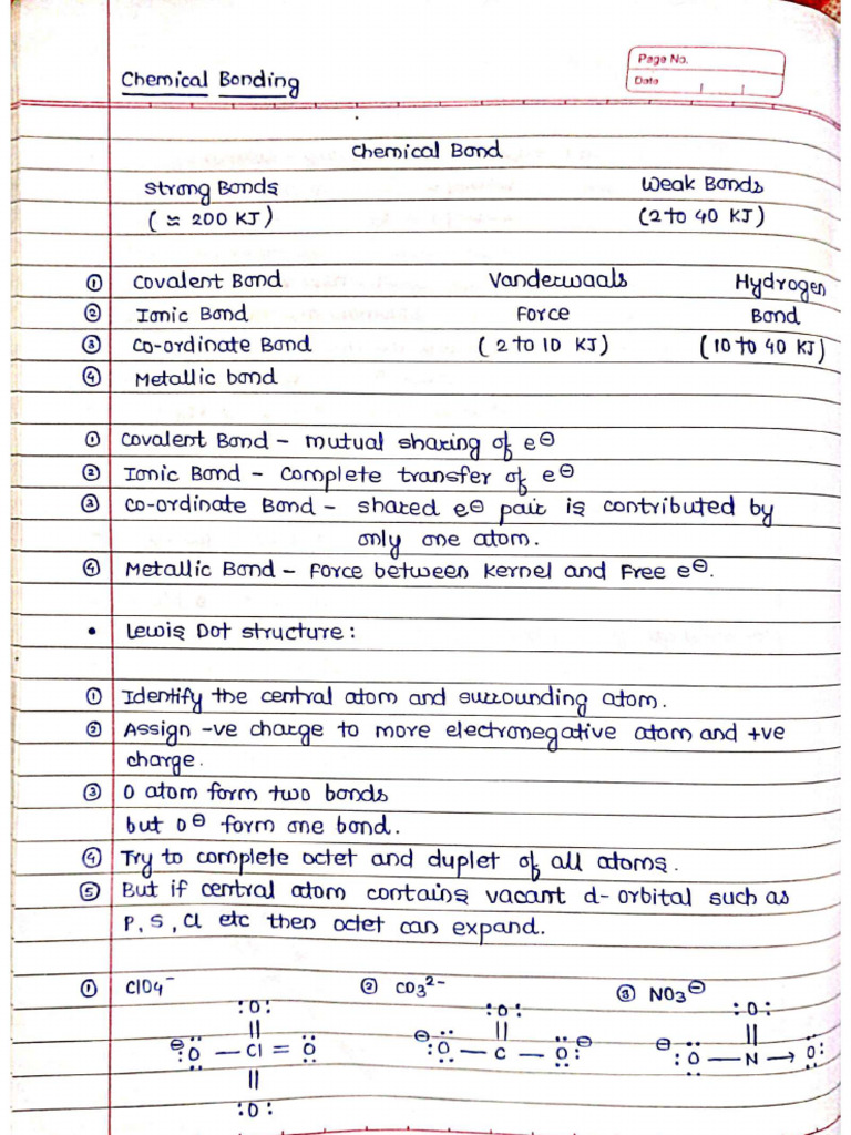 Chemical Bonding Notes | PDF