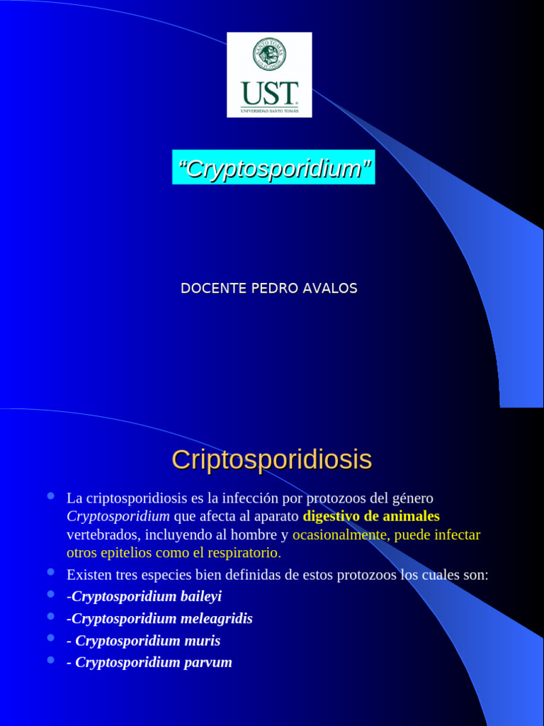 Cryptosporidium, Cystoisospora, Ciclospora y Sarcocystis Clase 4-5 ...
