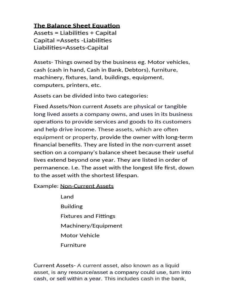 The Balance Sheet Equation | PDF | Balance Sheet | Corporations
