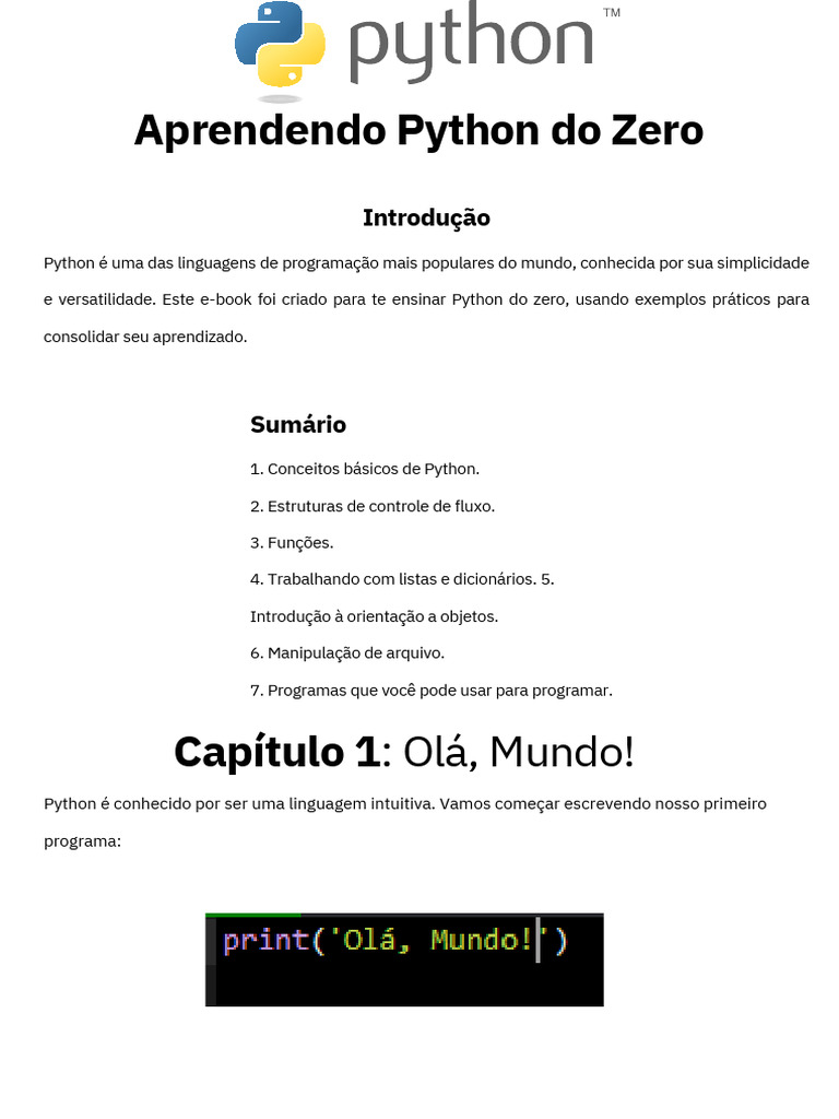 Aprendendo Python Do Zero PDF | PDF | Python (linguagem de programação ...