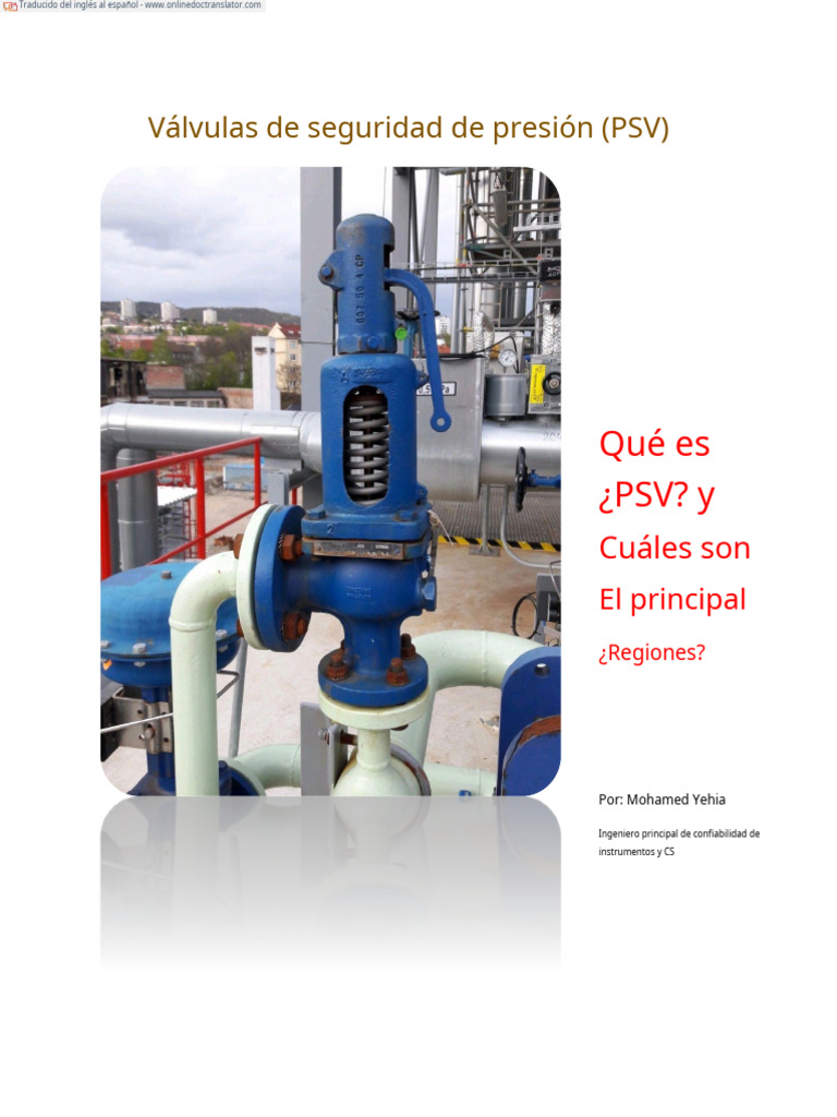 Componentes de Válvulas de Seguridad PSV | PDF | Presión | Tornillo