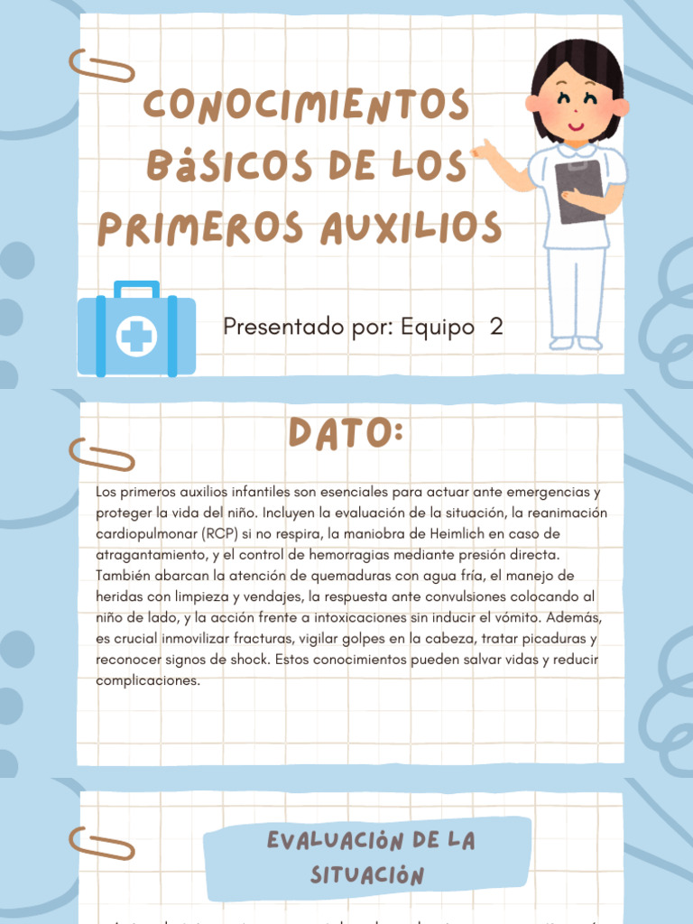 conocimiento básicos de los primeros auxilios | PDF | Reanimación cardiopulmonar | Primeros auxilios
