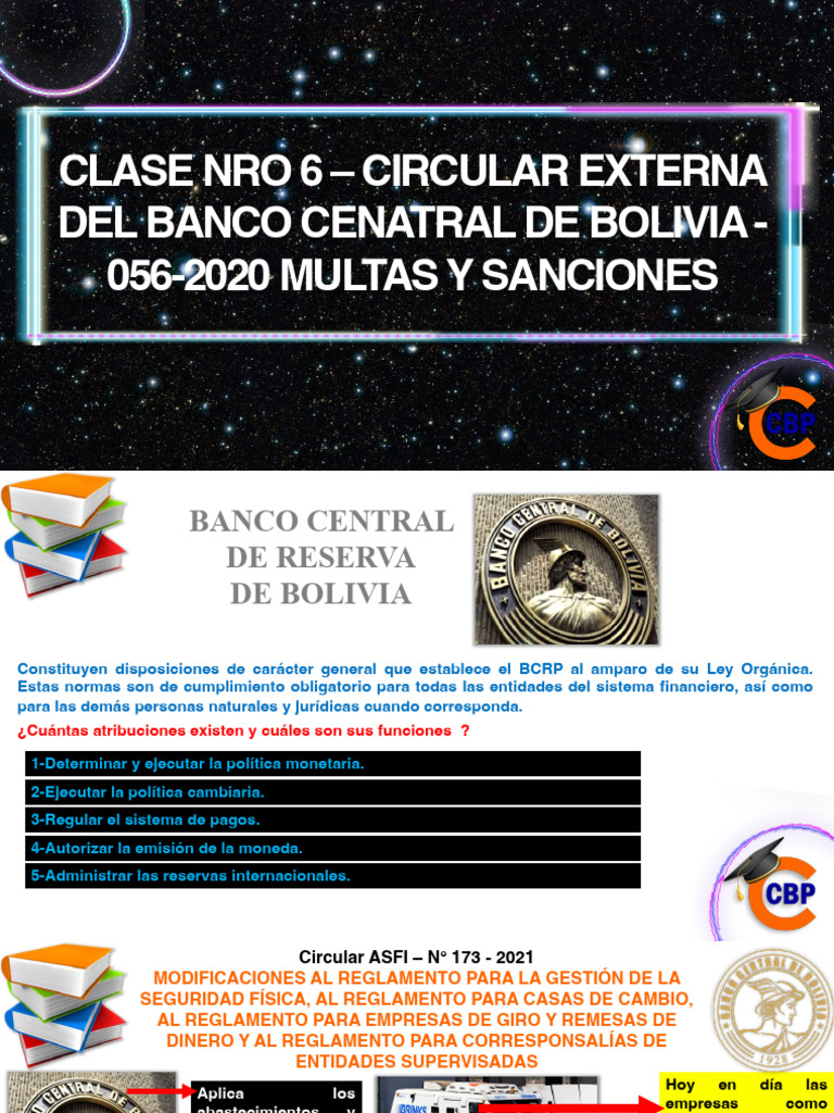 6-Circular Externa Del BCB Ciex - 056-2020 - Multas y Sanciones | PDF | Billete de banco | Bancos