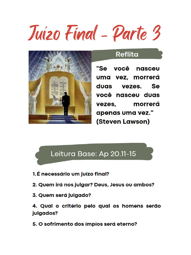 JUIZO FINAL - PARTE 3 | PDF