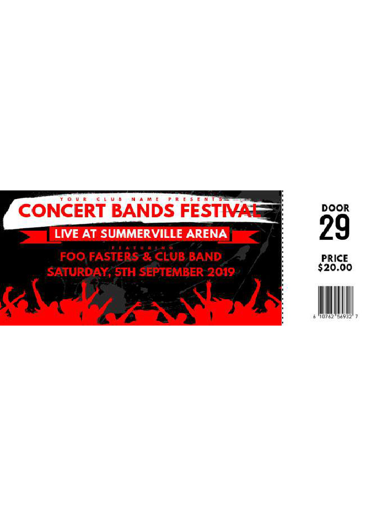 Concert Ticket Poster Template - Screen | PDF
