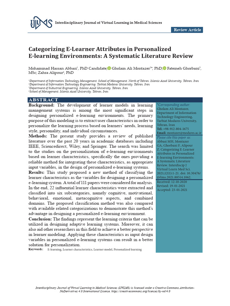 IJVLMS - Volume 12 - Issue 1 - Pages 1-21 | PDF | Learning | Metacognition