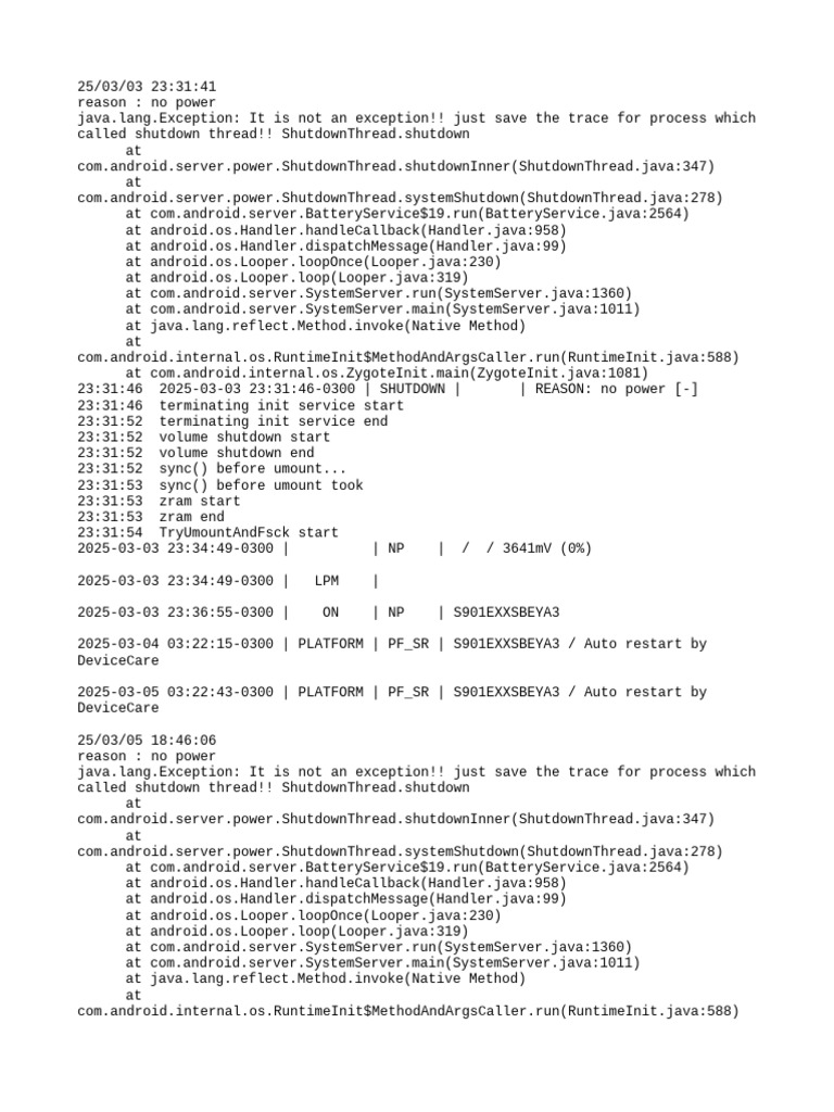 Power Off Reset Reason Backup | PDF | Java (Programming Language) | Computing Platforms