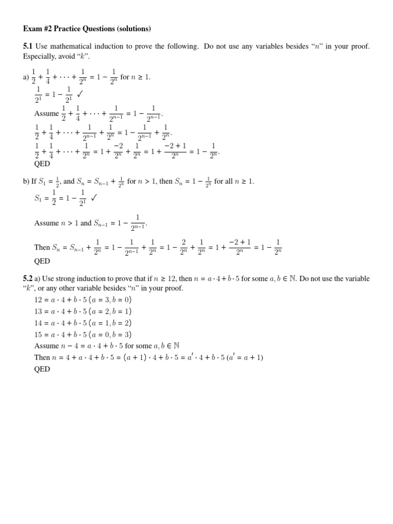Exam #2 Study Questions (Solution) | PDF | Logarithm | Prime Number