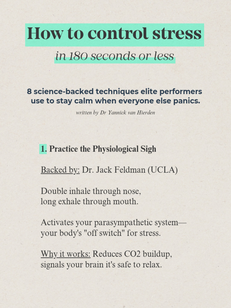 8 Quick Techniques to Master Stress | PDF | Stress (Biology) | Psychology