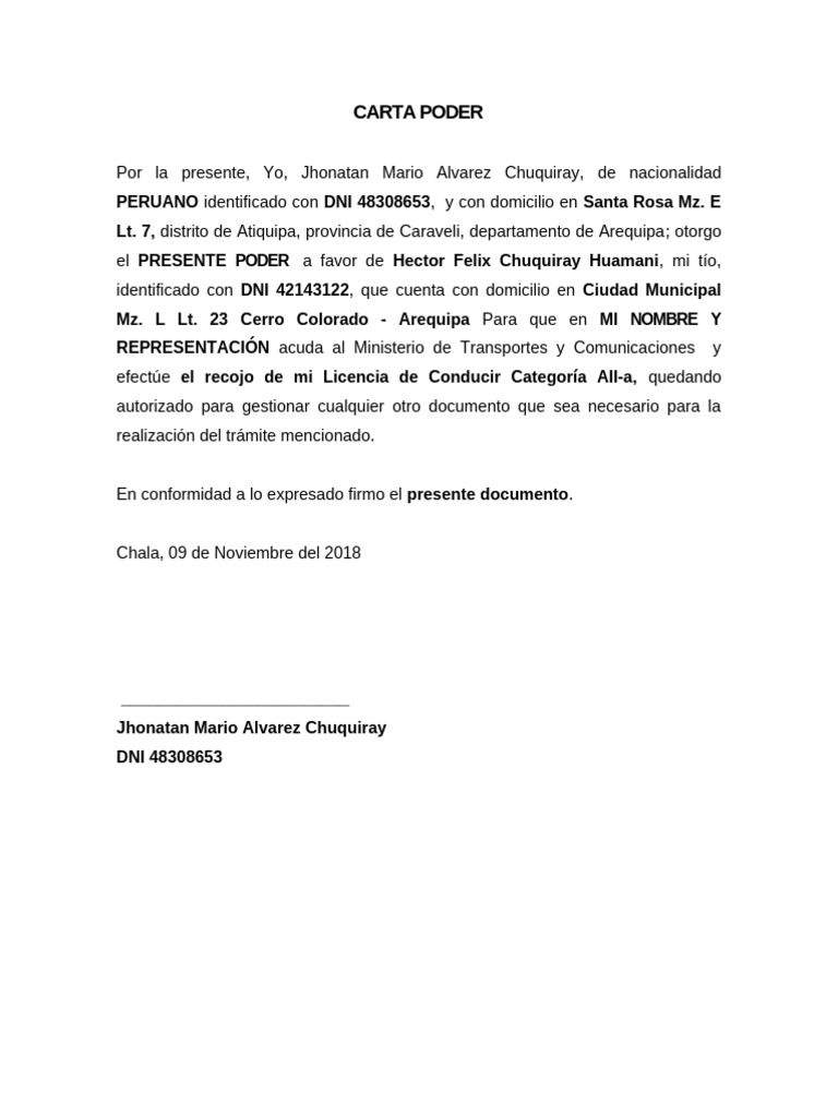 Carta Poder | PDF