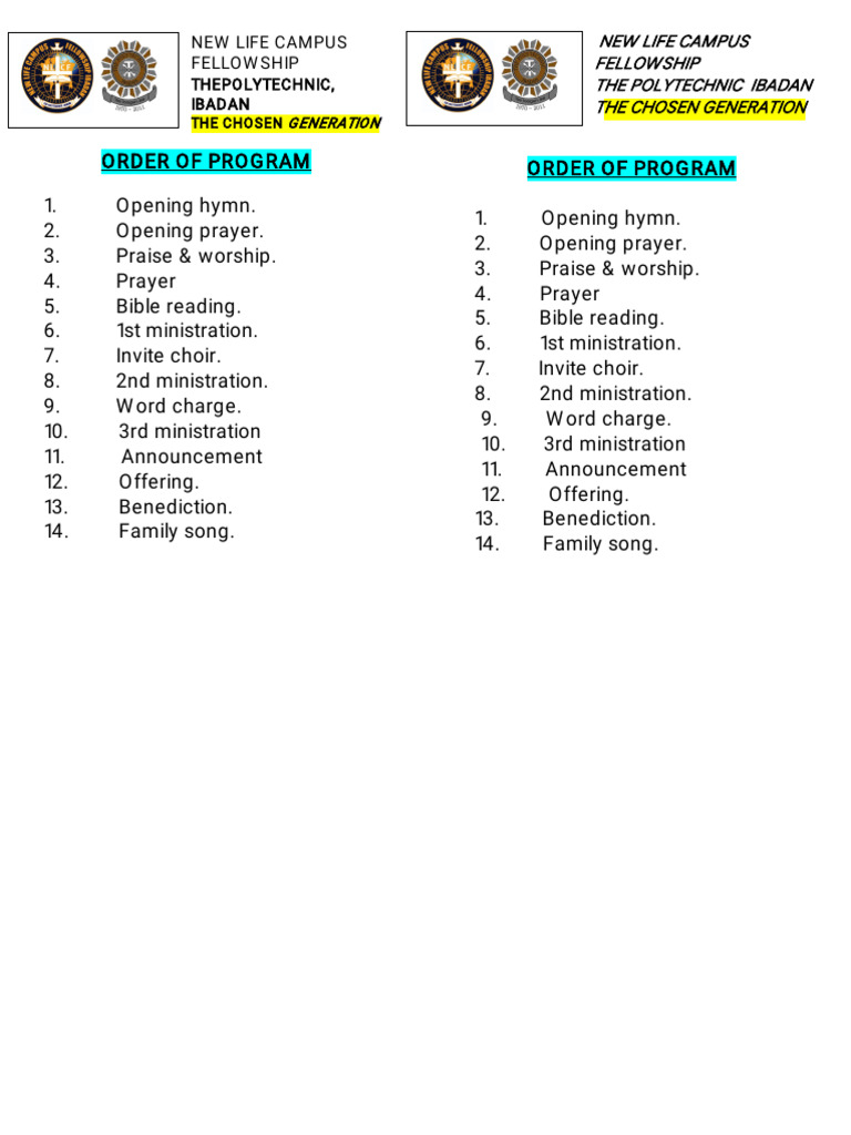 Hymnal Order of Program | PDF