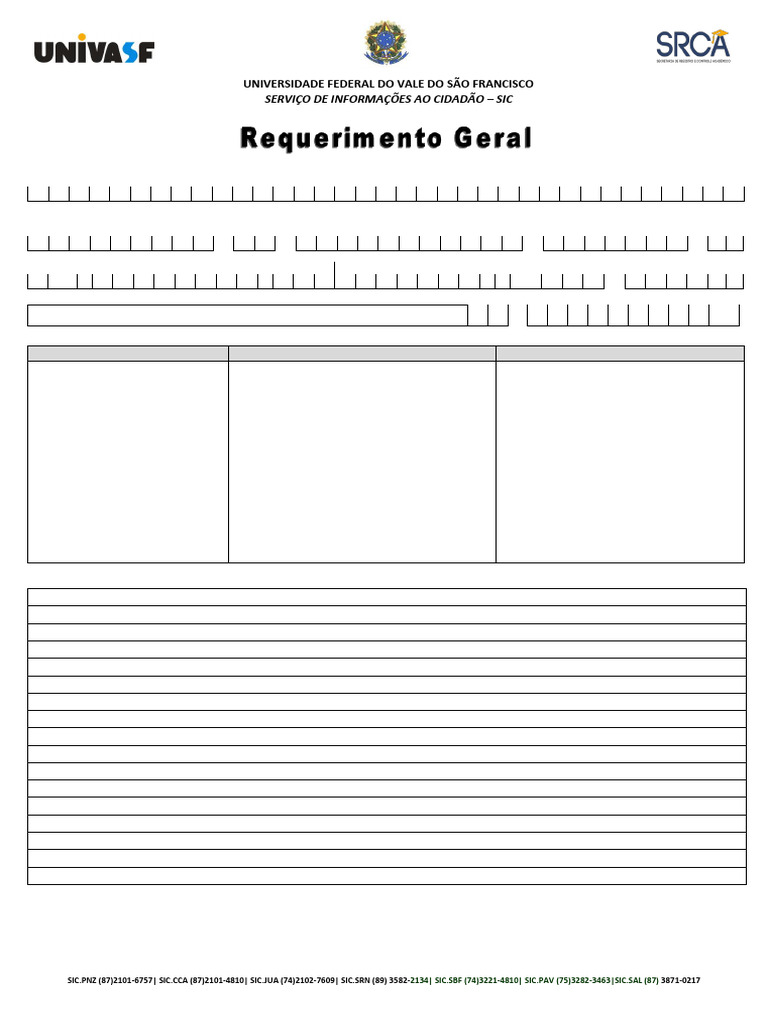 Requerimento Geral 2021 - Unificado | PDF