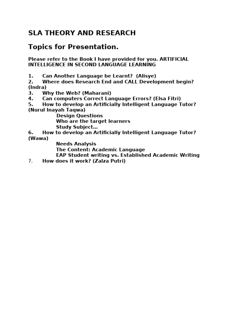 Sla Theory and Research | PDF